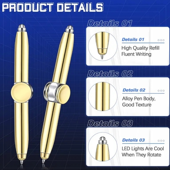 Onlinebodega Finds | Office | Fidget Spinner Pen With Led Light Stress ...